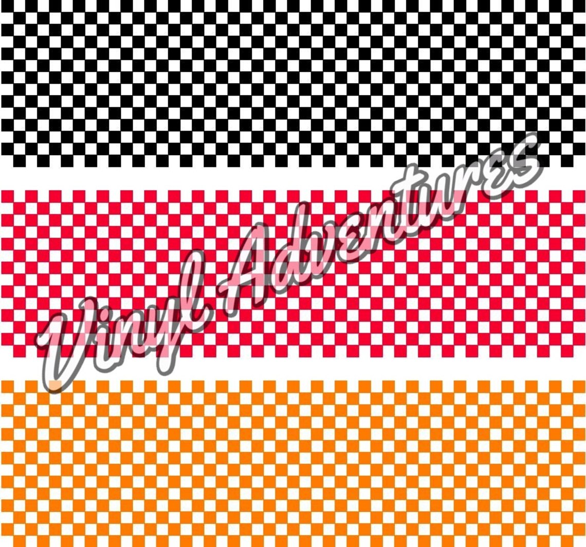 Checkered Flag Pattern Vinyl, Black Red Orange, Checkered, Sports, Printed, Patterned, Vinyl, 1 ...