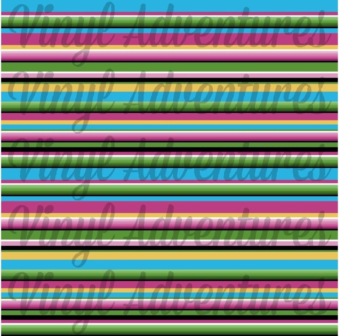 Serape Heat Transfer Vinyl, Mexican Stripe, Pattern HTV, Green Blue ...