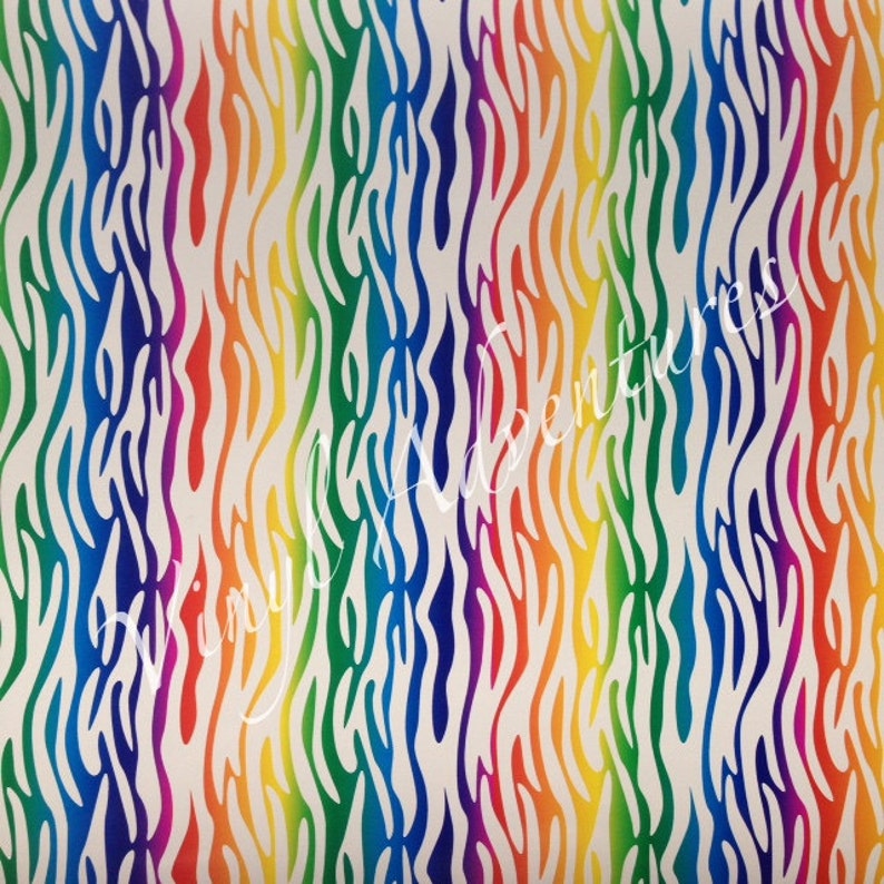 Zebra Heat Transfer Vinyl Zebra Rainbow Pattern HTV White - Etsy