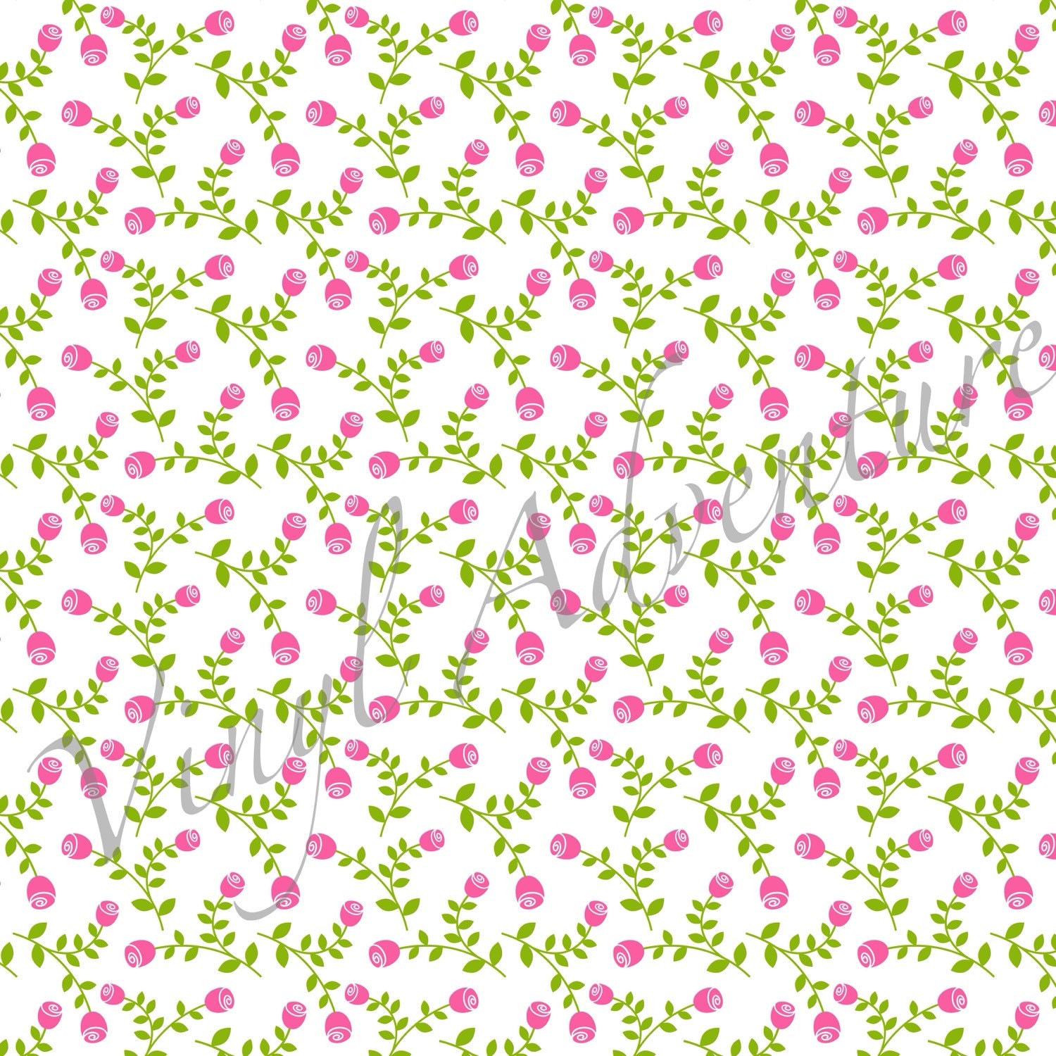 Floral Pattern Vinyl, Pink Rosebud, Flower, Patterned, Printed, Spring ...