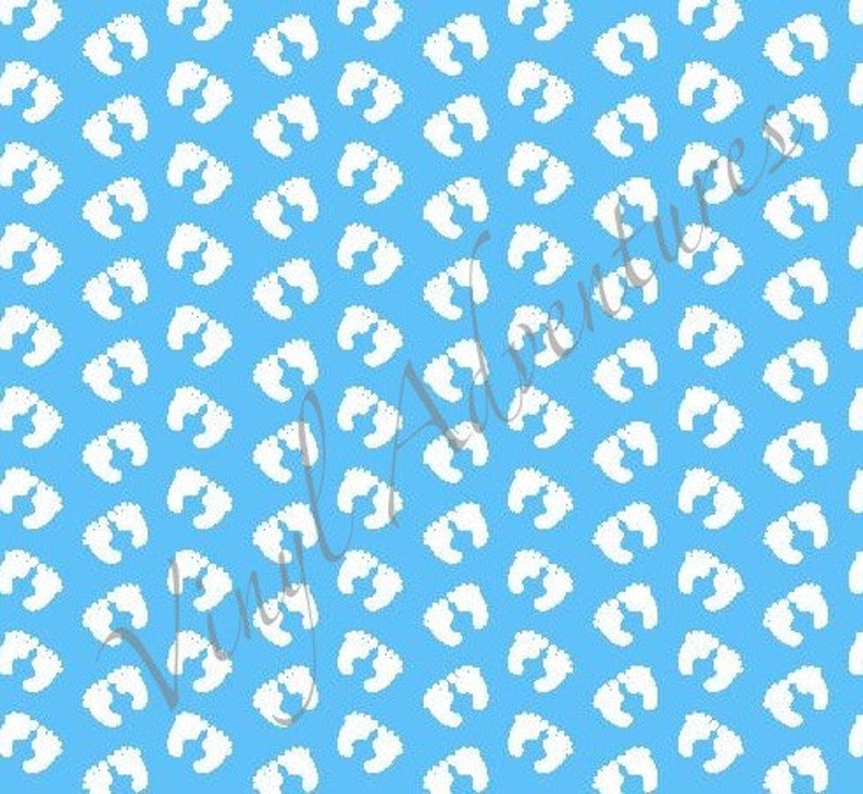 Baby Feet Pattern Vinyl Blue Background 12x12 - Etsy