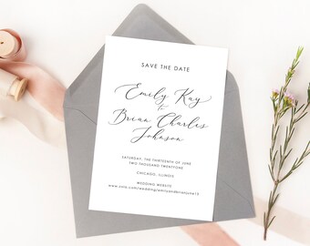 Cursive Save the Date - Etsy