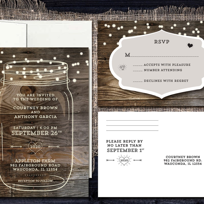 Mason Jar Invitation - Etsy
