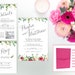 Spring Pink Wedding Invitation Set, Floral and Vines, Includes ...