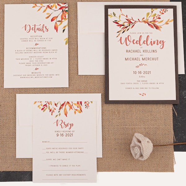 Blank Wedding Invitation Kits - Etsy