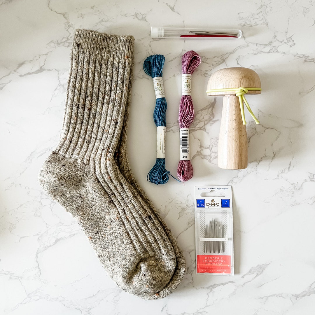 Sock Darning Kit Mending Craft Kit DIY Sewing Kit for Kids and Adults ...