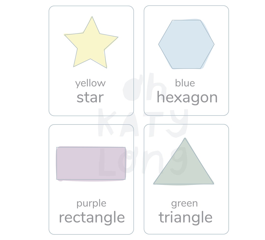 Printable Preschool Color and Shape Flash Cards | Digital Download ...