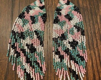 Camo Beaded Earrings - Etsy