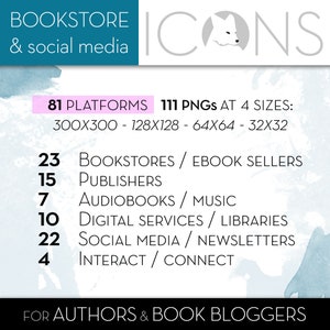 Flat Red Bookstore & Social Media Icons for Authors and Reviewers ...