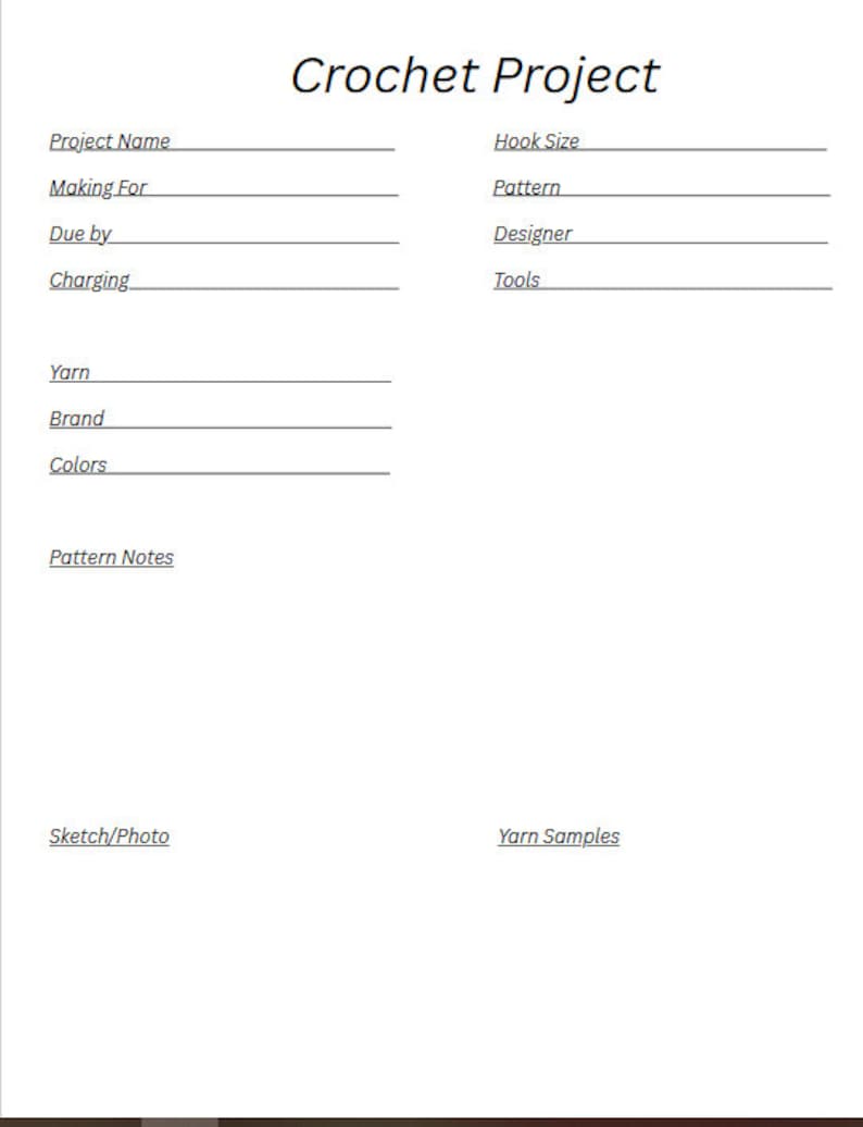Crochet Project Tracker - Etsy
