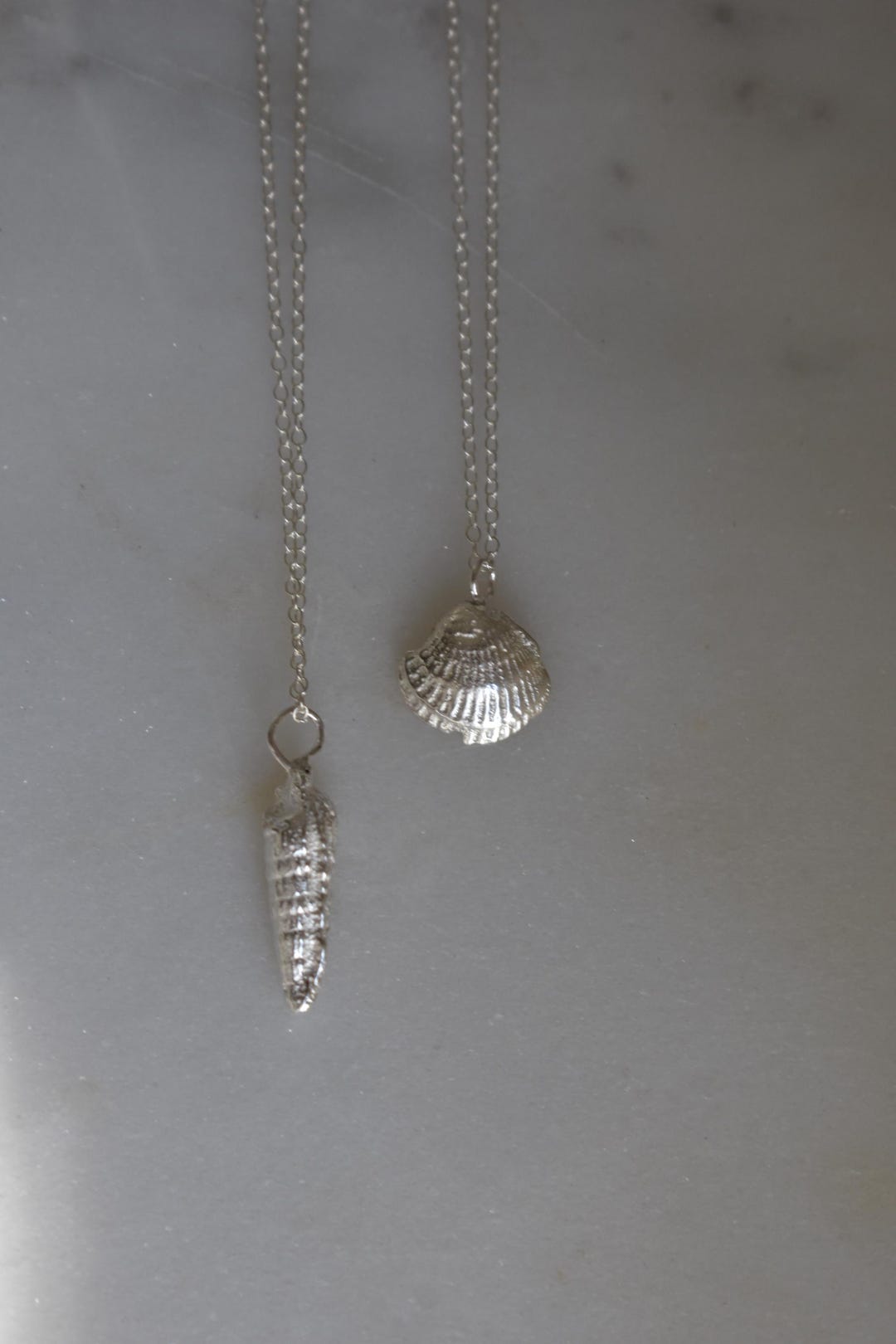 Sand Cast Sterling Silver Shell Necklace - Etsy