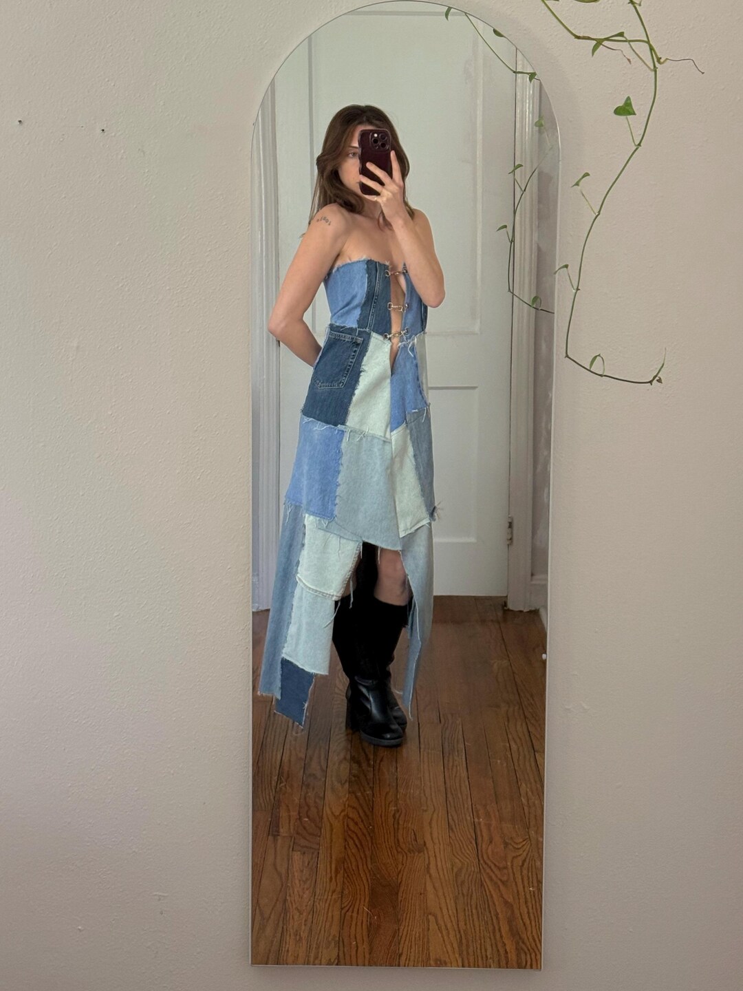 Upcycled Handmade Denim Patchwork Dress - Etsy