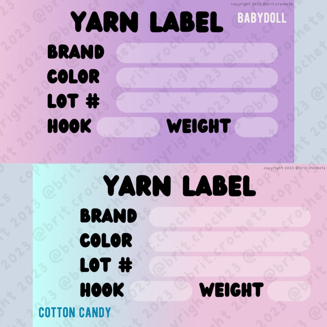 PRINT & Cut Yarn Tags Printable Yarn Labels Skein Label - Etsy