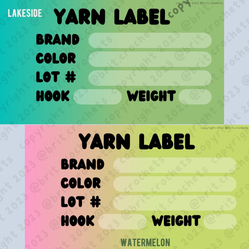 PRINT & Cut Yarn Tags Printable Yarn Labels Skein Label - Etsy
