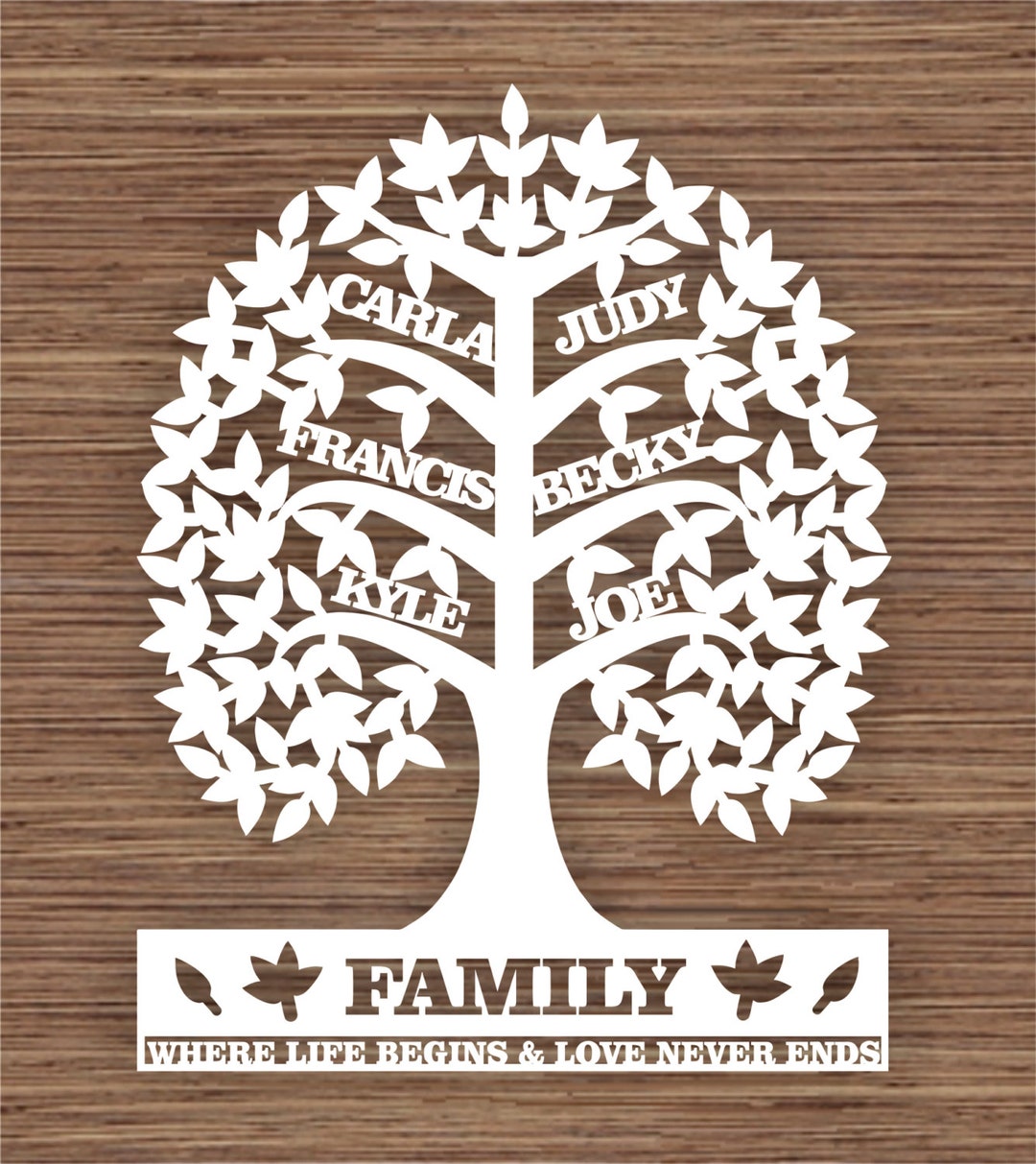 Custom Leaf Family Tree for 6 six Family Members PDF SVG - Etsy