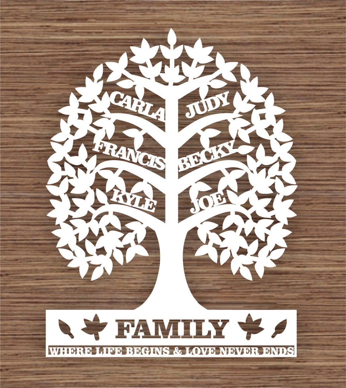Custom Leaf Family Tree for 6 six Family Members PDF SVG - Etsy
