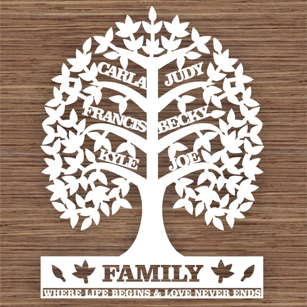 Family Tree Template 6 Members - Etsy