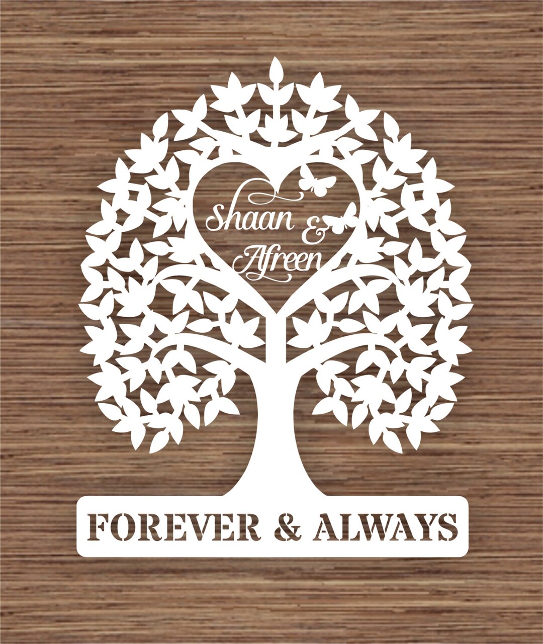 Personalised Names Wedding Tree Gift PDF SVG commercial Use - Etsy