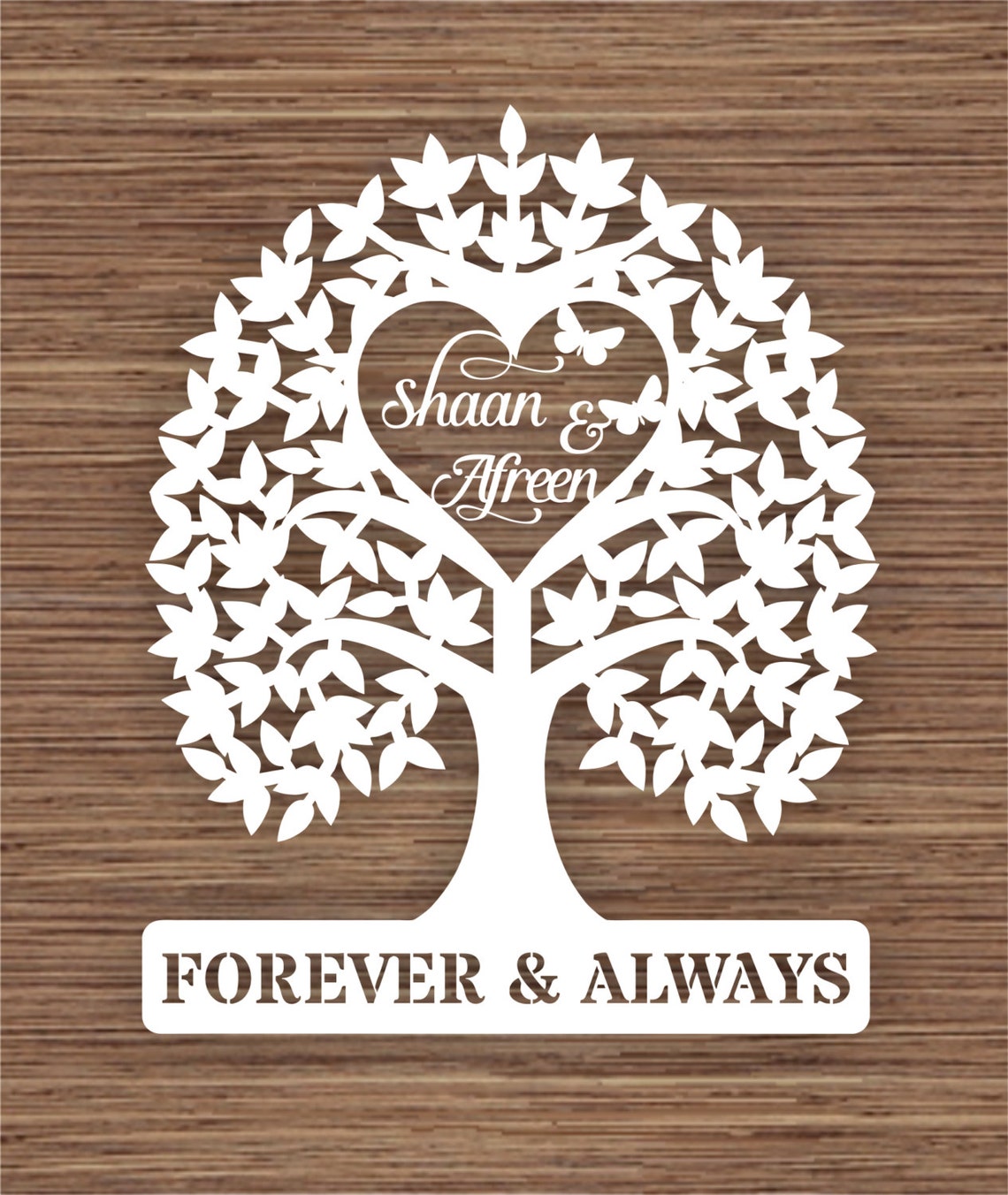 Personalised Names Wedding Tree Gift PDF SVG commercial Use - Etsy