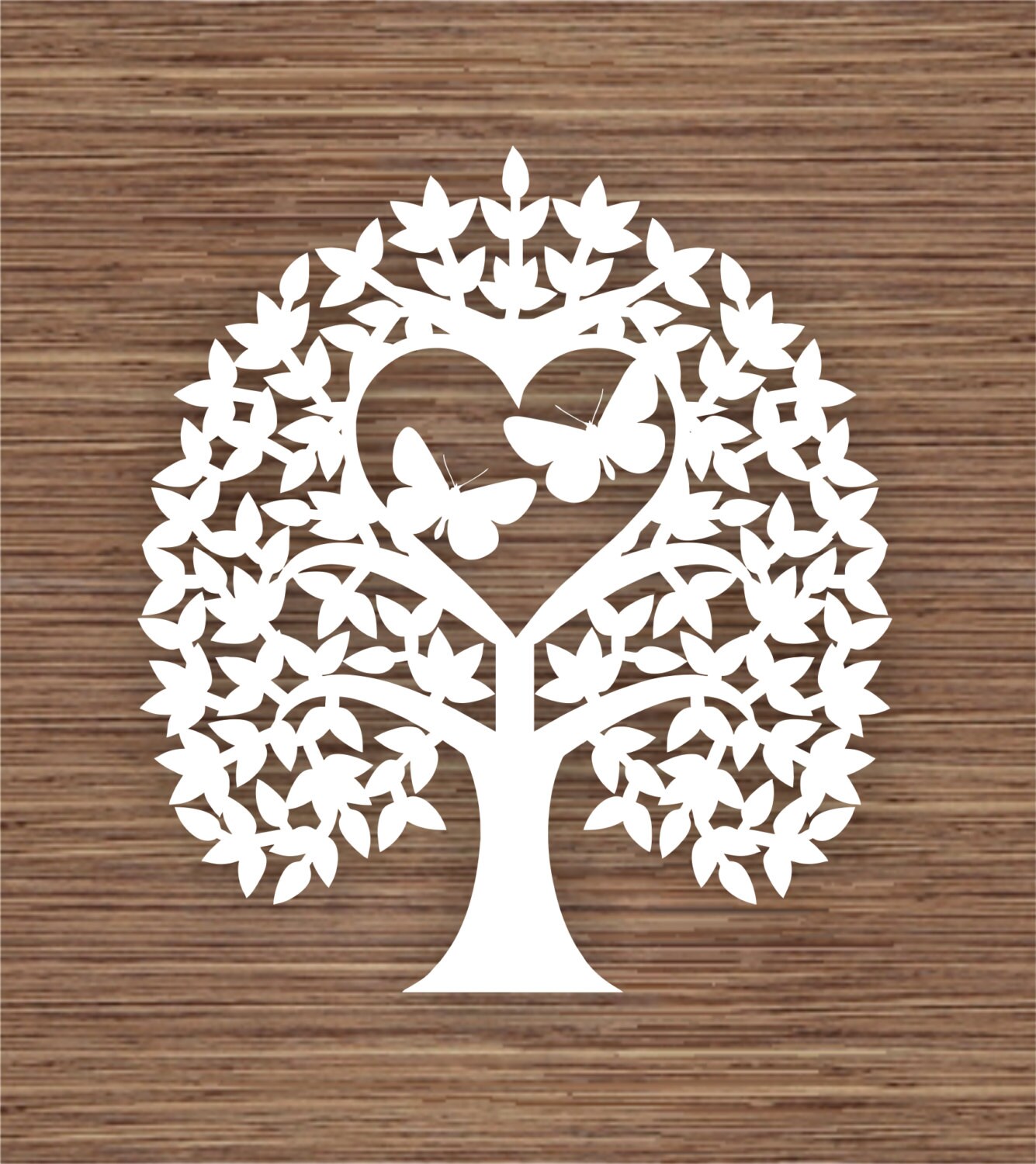 Butterfly Leaf and Heart Tree PDF SVG Commercial Use | Etsy