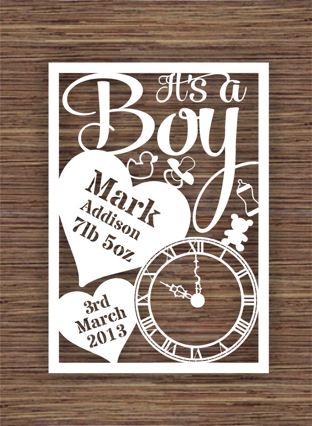 It's A Boy PDF SVG commercial Use Instant Download Digital Papercutting ...