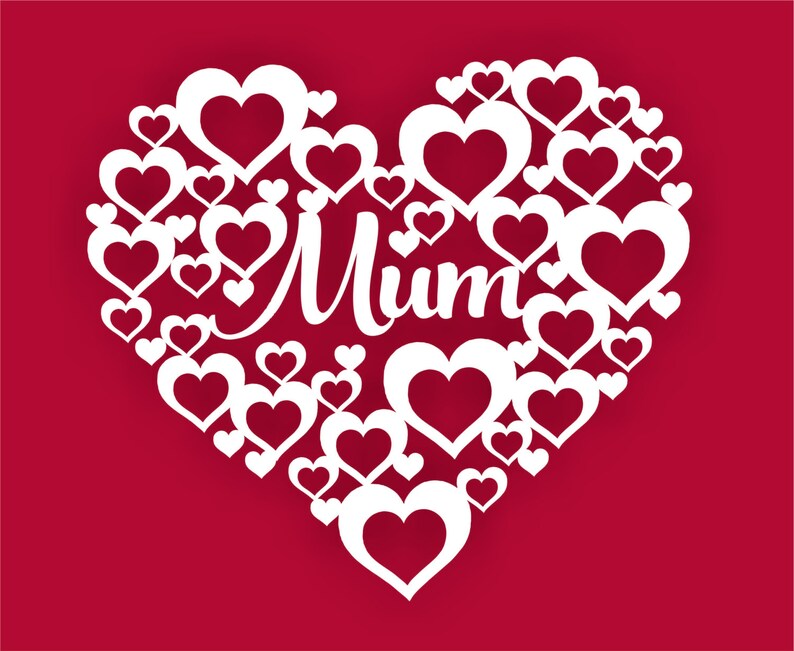 Mum in Hearts PDF SVG commercial Use Instant Download - Etsy UK