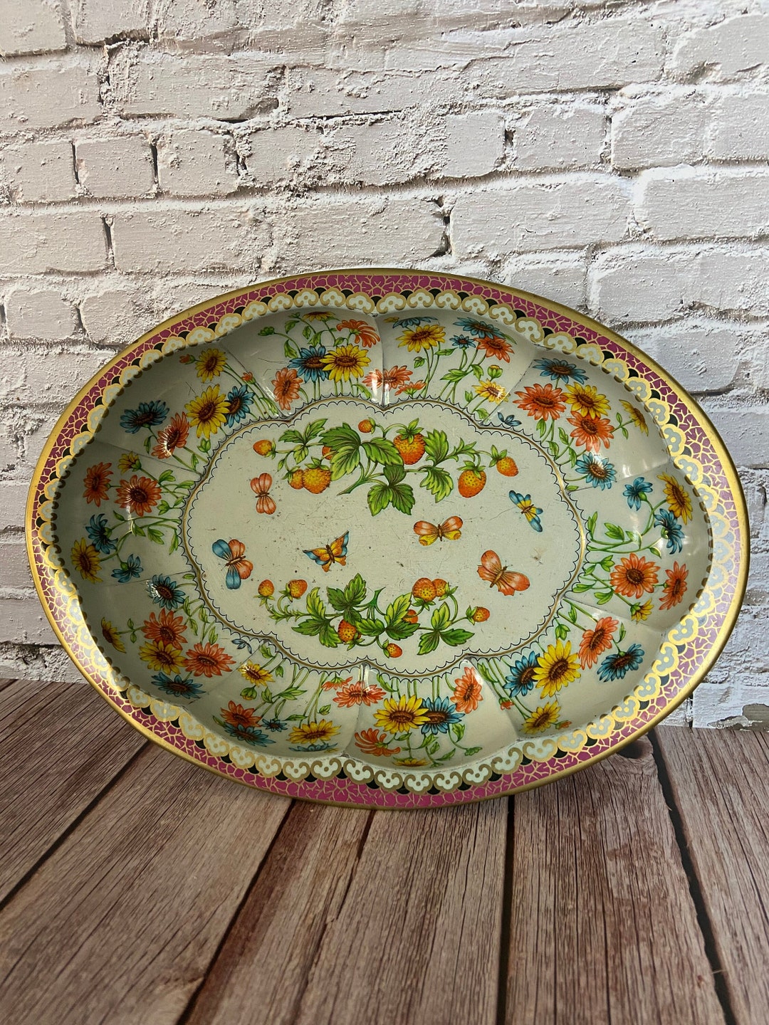 Vintage Oval Tray by Daher Decorative Ware - Etsy