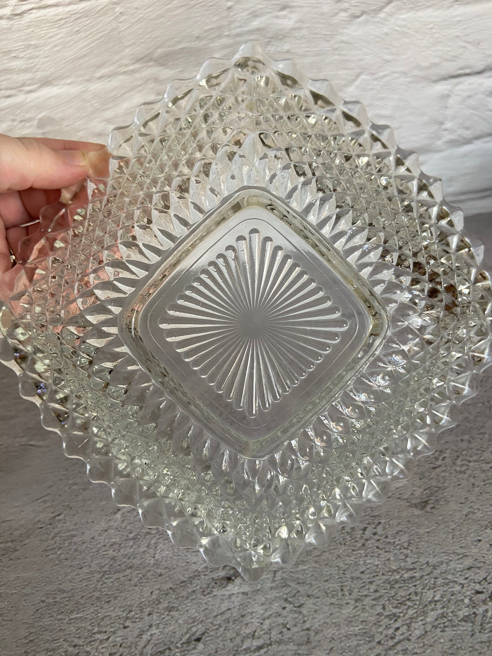 Beautiful Detailed Shallow Glass Dish - Etsy