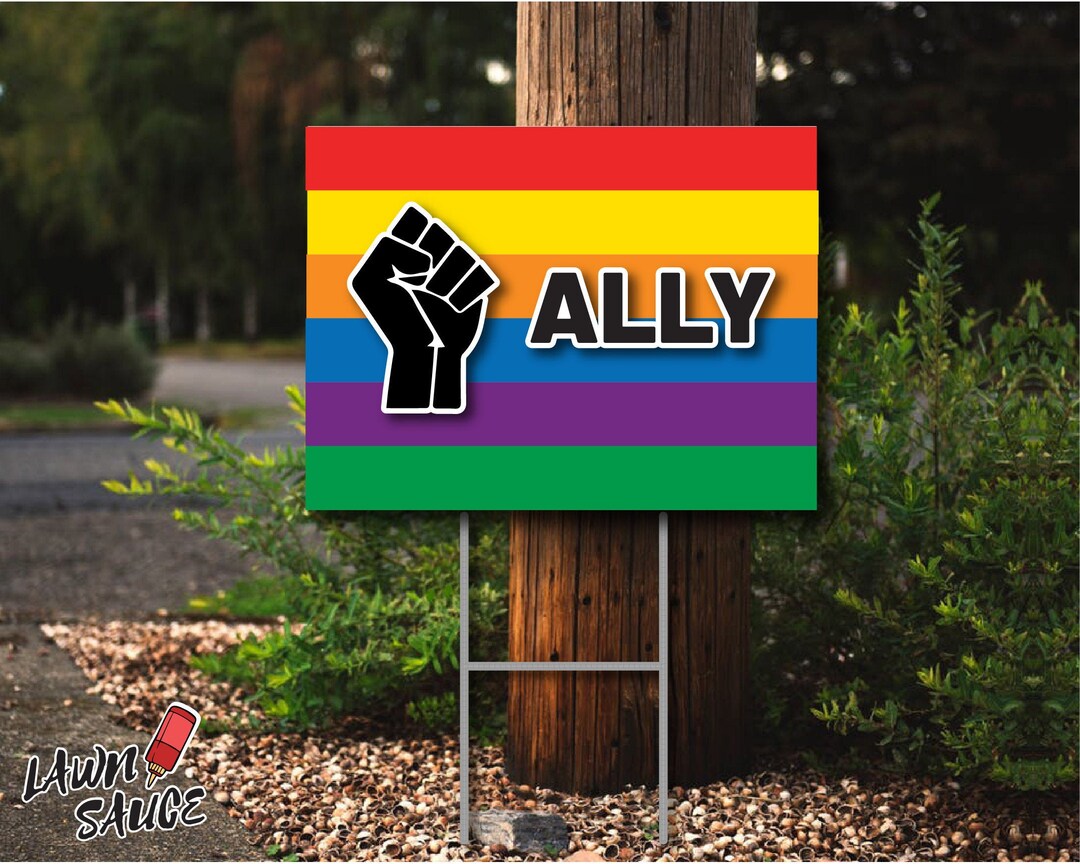 Black Lives Matter Ally Yard Sign Rainbow - Etsy