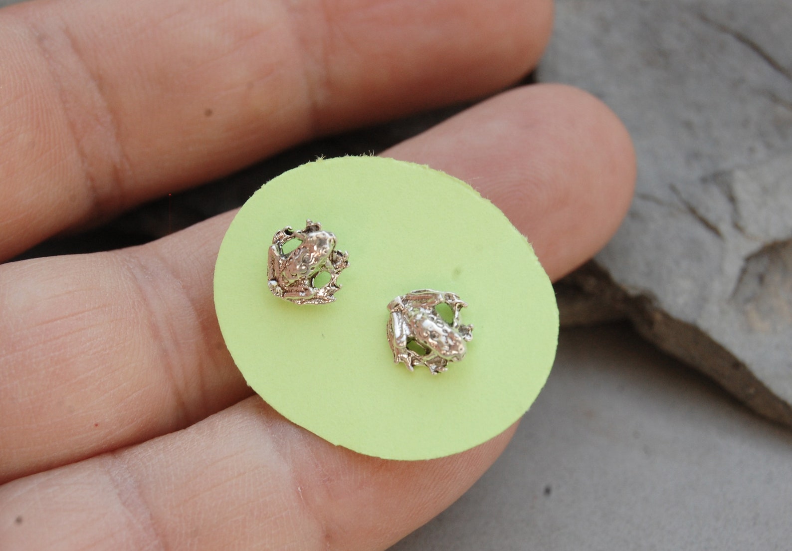 Tiny Tree Frog Stud Earrings Sterling Silver Post & Nut - Etsy