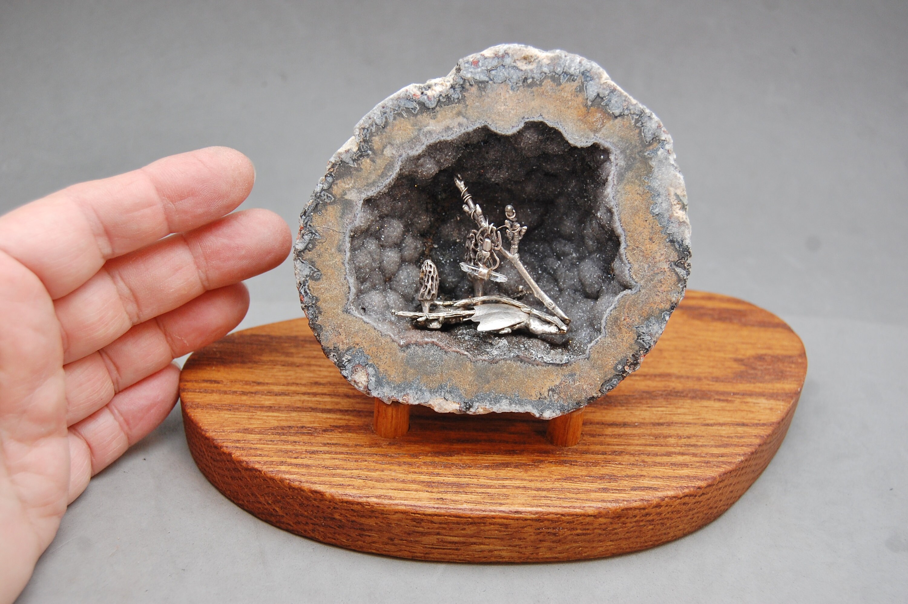 Spider in Geode Sculpture Sterling Silver Natural Beryl | Etsy