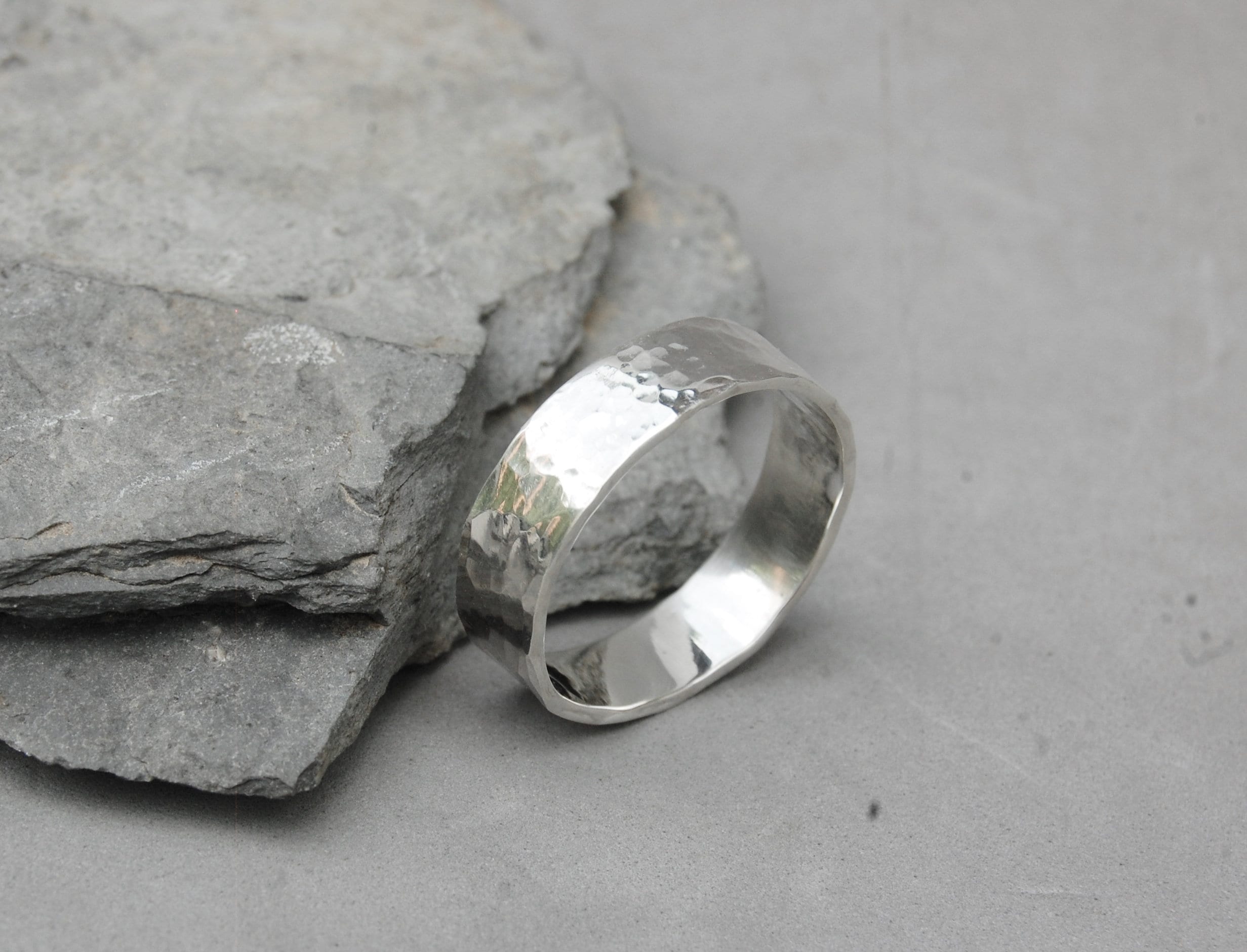 Hammer Forged Sterling Silver Ring Size 13 Unisex Wedding Band - Etsy