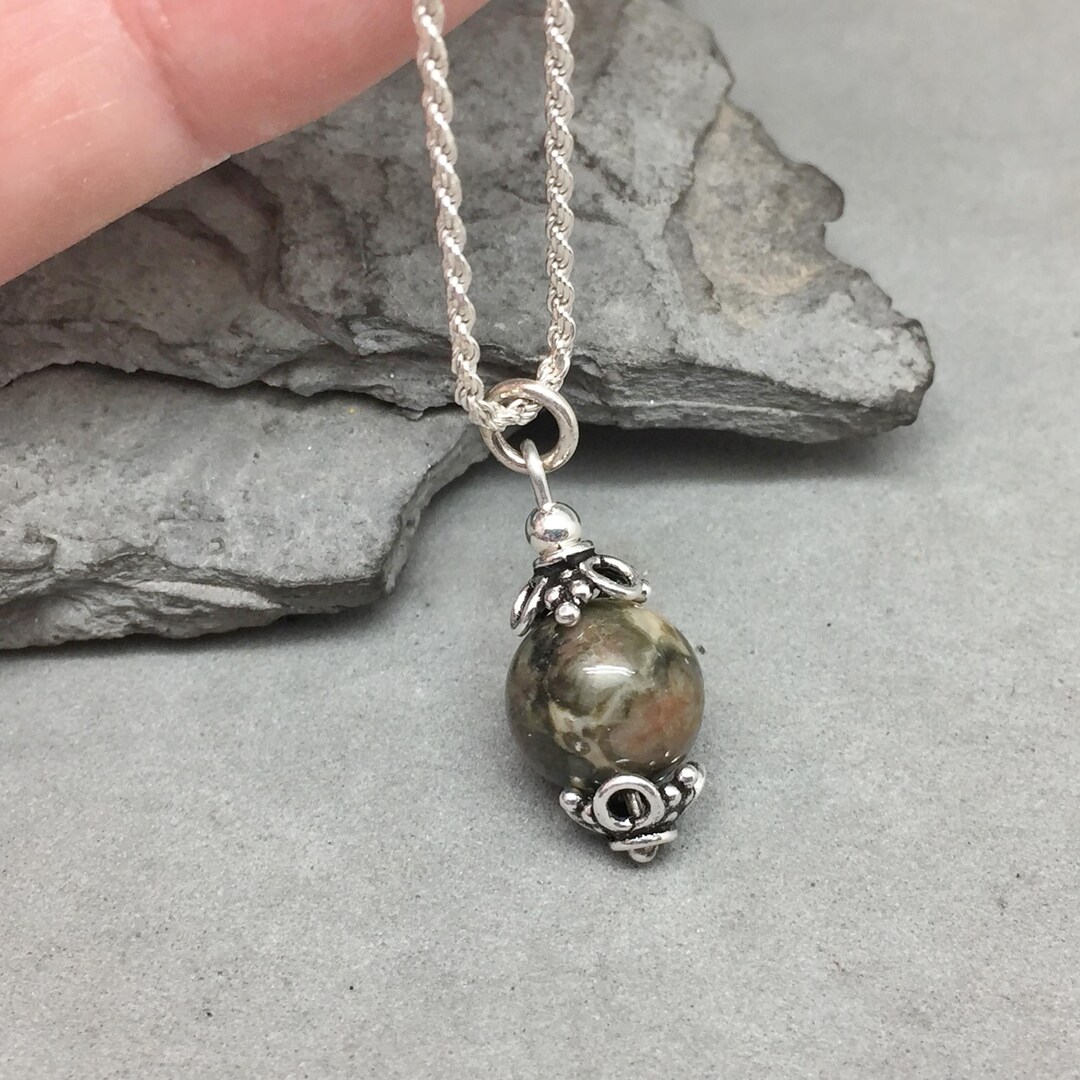 Fossil Dinosaur Poop Coprolite Bead Pendant Sterling Silver 10mm 20 ...