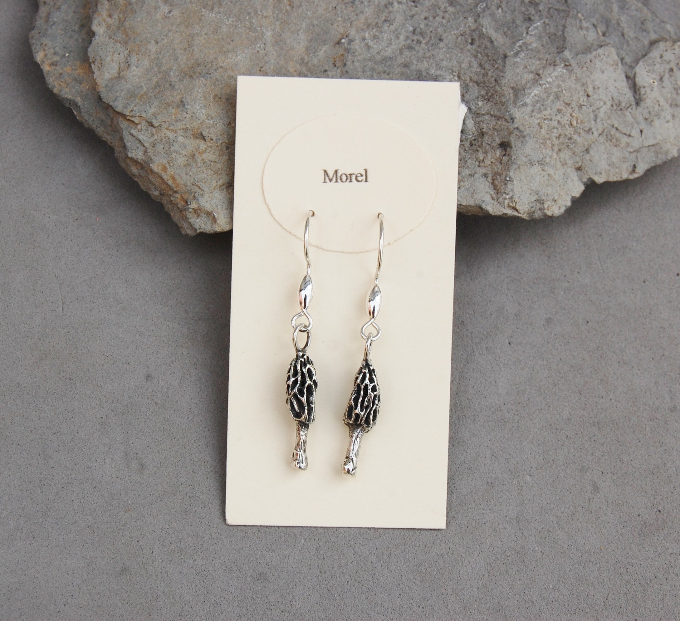 Sterling Silver Morel Mushroom Earrings Morels 1 3/4 - Etsy