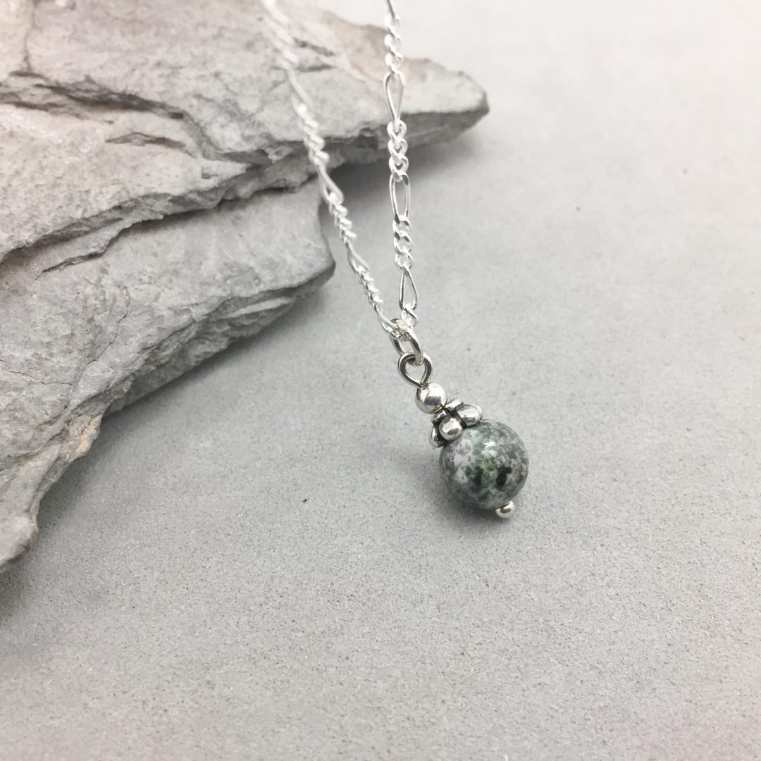 Preseli Bluestone Stonehenge Inner Circle Stone Bead Pendant Sterling ...