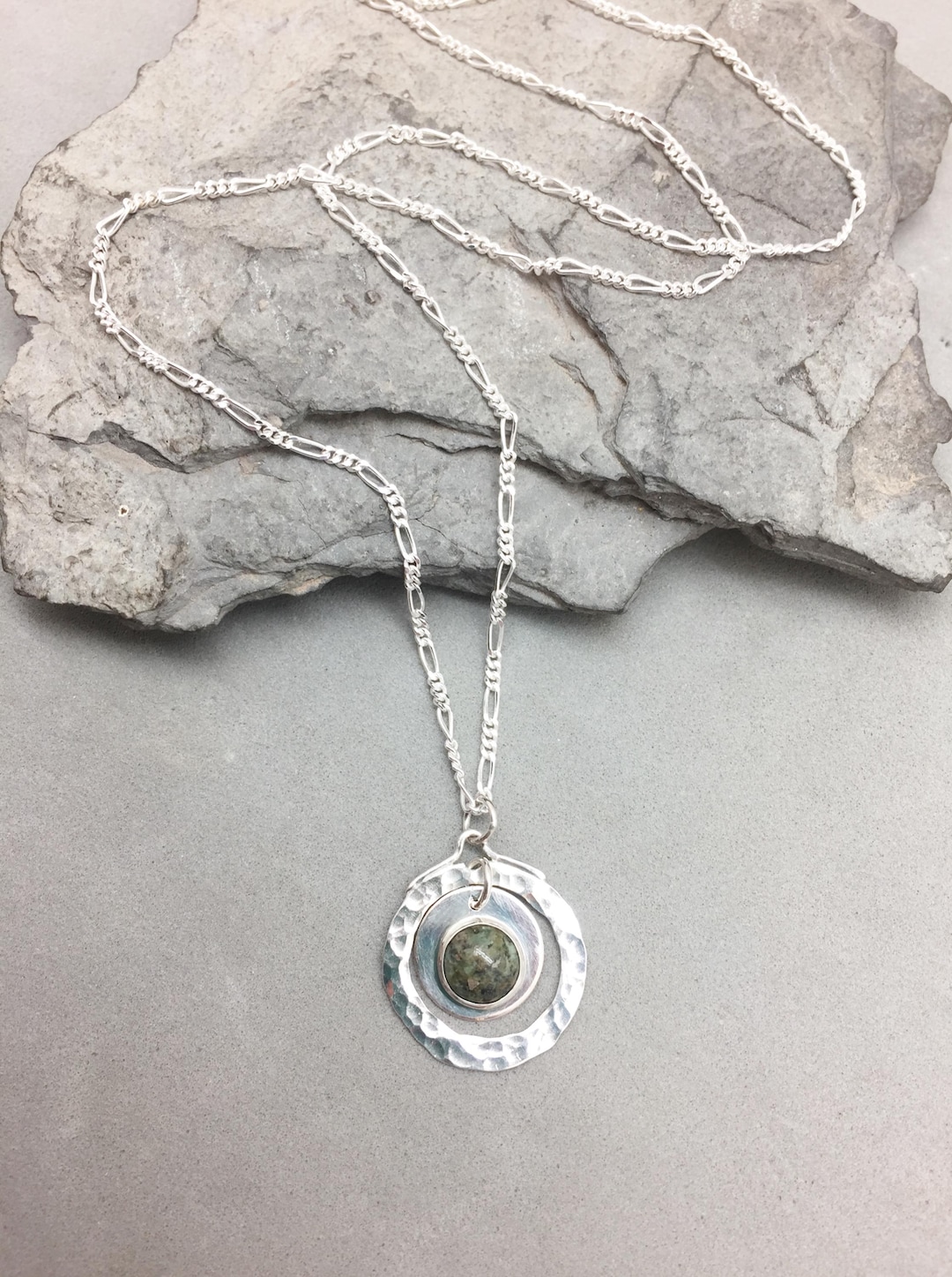 Preseli Bluestone Stonehenge Inner Circle Stone Pendant Sterling Silver ...