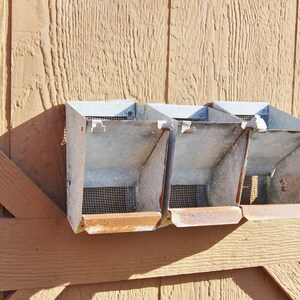 Set 3 Galvanized Tin Metal Rabbit Feeder Bins/ Garden Planters ...