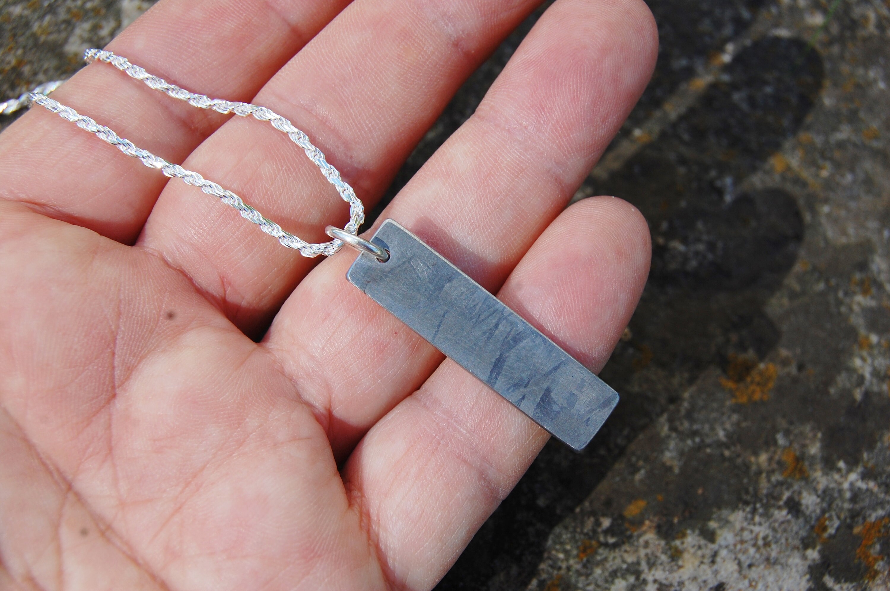 Genuine Meteorite & Blue Moonstone Pendant Sterling Silver - Etsy