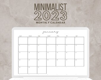 2023 Monthly Calendar, Printable Calendar, 2023 Dated Calendar ...