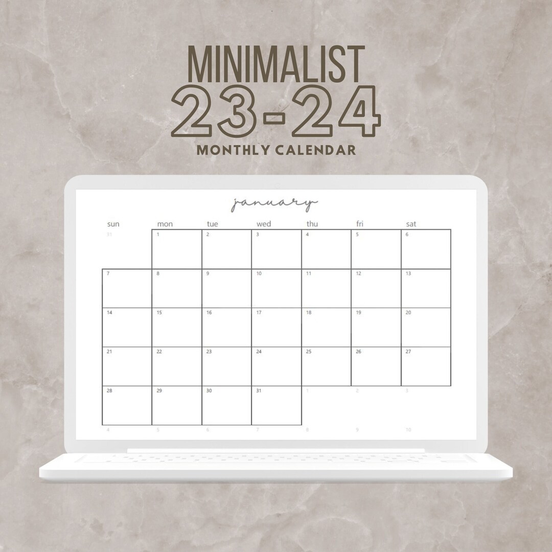 Minimalist 2023-2024 Monthly Calendar Bundle - Etsy