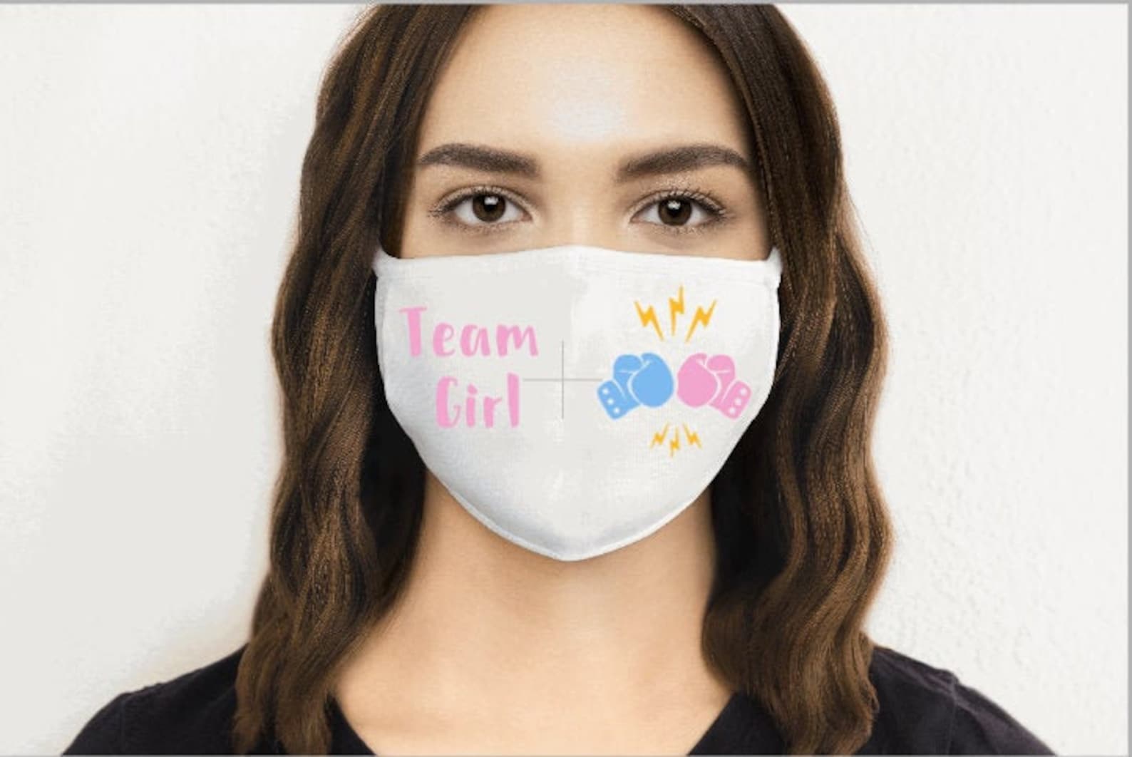 Face Mask for Gender Reveal - Team Girl - Etsy