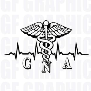 CNA Certified Nursing Assistant Heartbeat Vinyl Window Decal - #JB058 ...