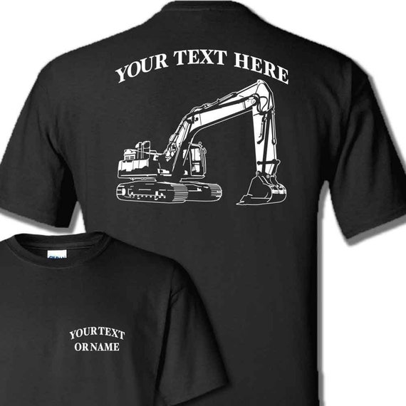 EXCAVATOR Heavy Equipment Personalized Custom Cotton - Etsy