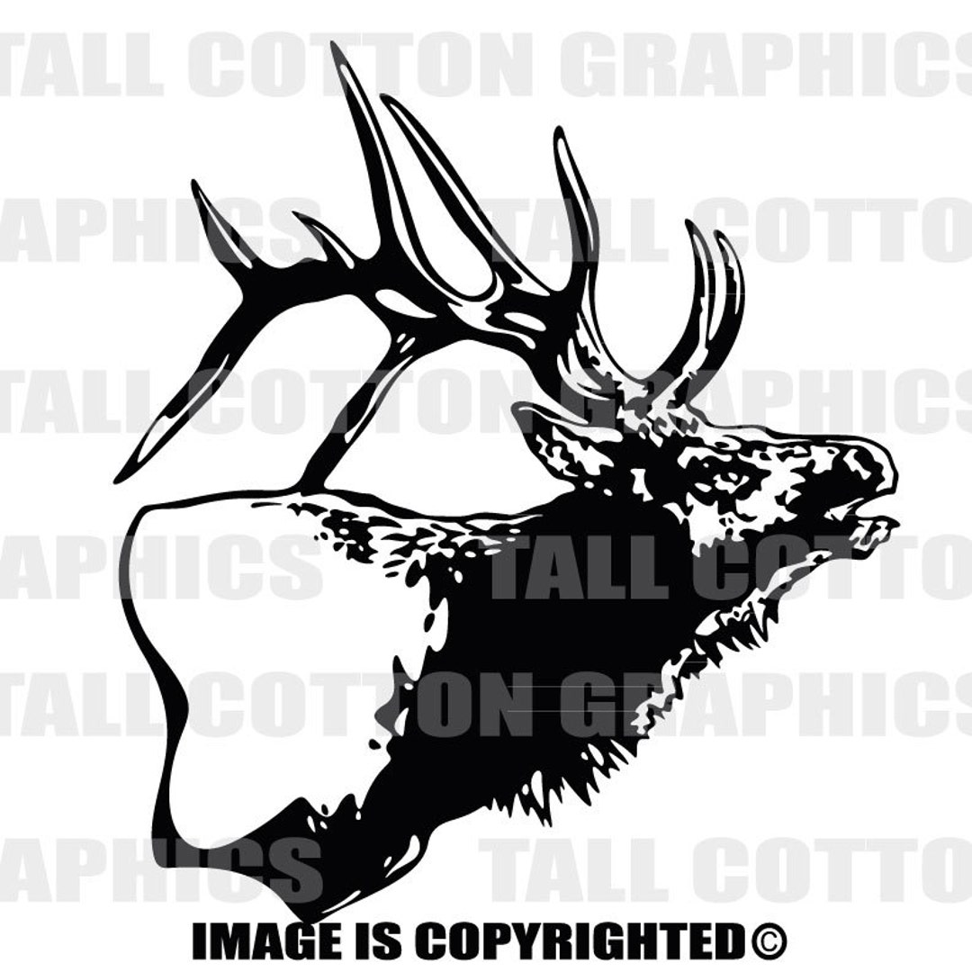 ELK HEAD Vinyl Decal Sticker Decor #WL086 - Etsy