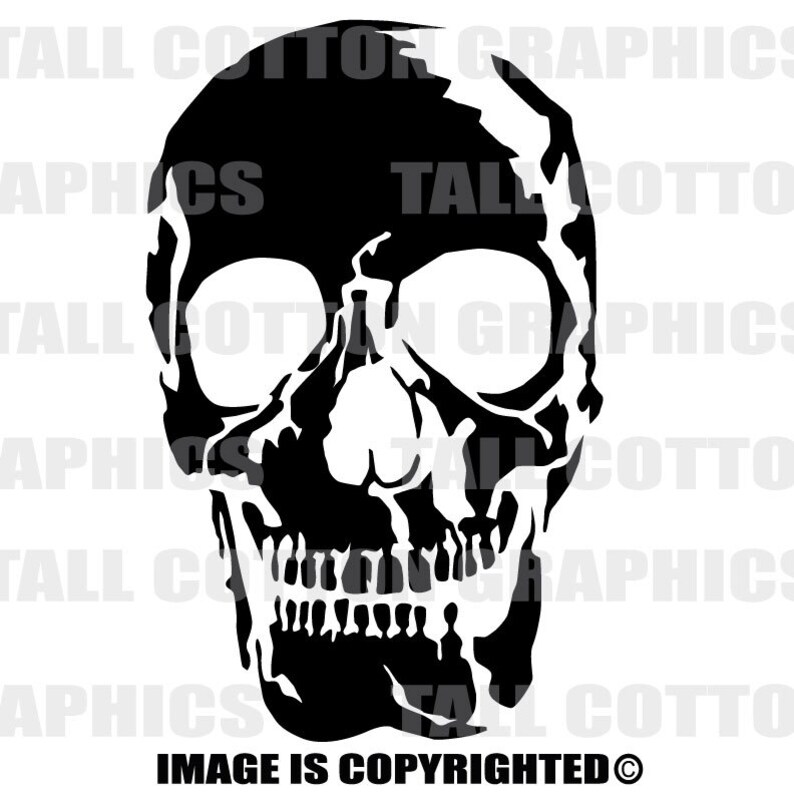 HUMAN SKULL Vinyl Decal #SKL071 - Etsy