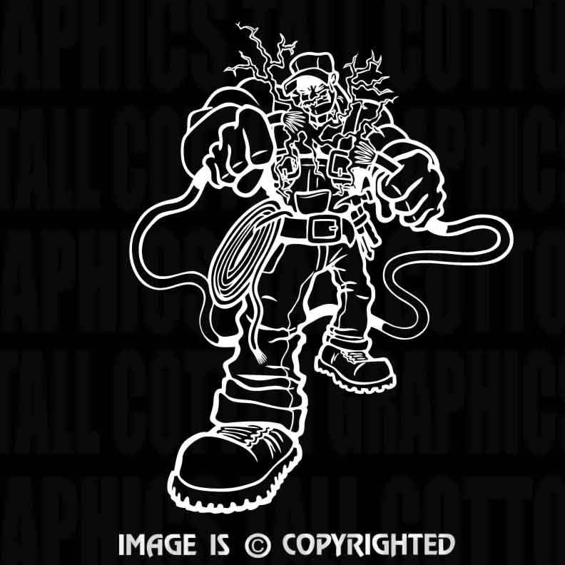 ELECTRICIAN MAN Vinyl Decal JB024 | Etsy