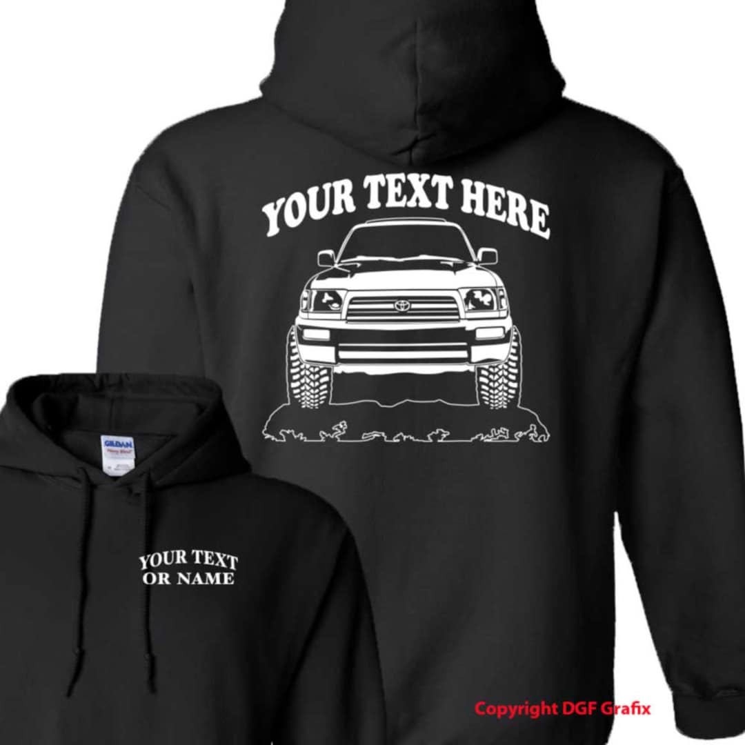 TOYOTA 4RUNNER 1996 SUV Offroad 4x4 Custom Pullover Hoodie! 50/50 ...