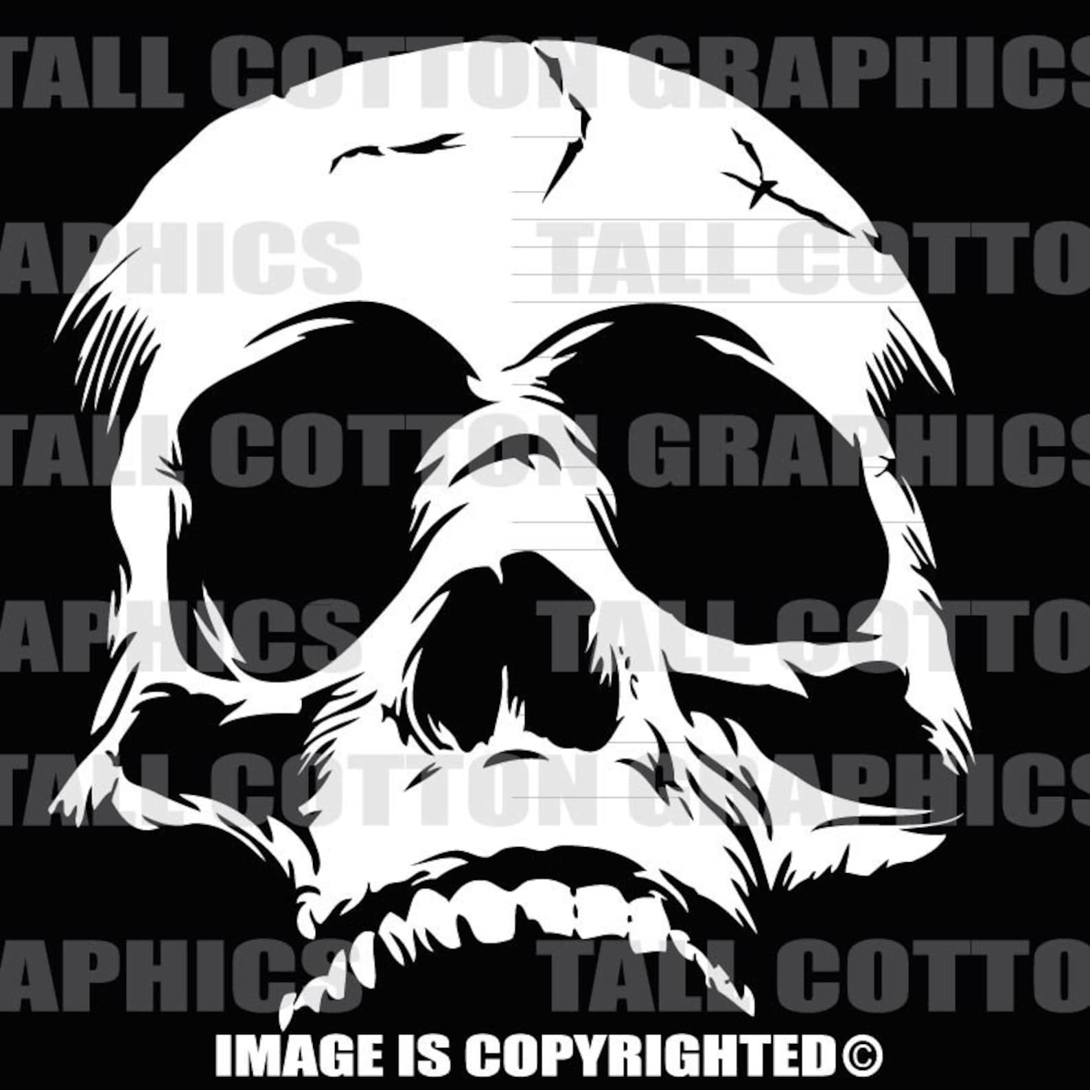 Human Skull Vinyl Decal SKL008 - Etsy