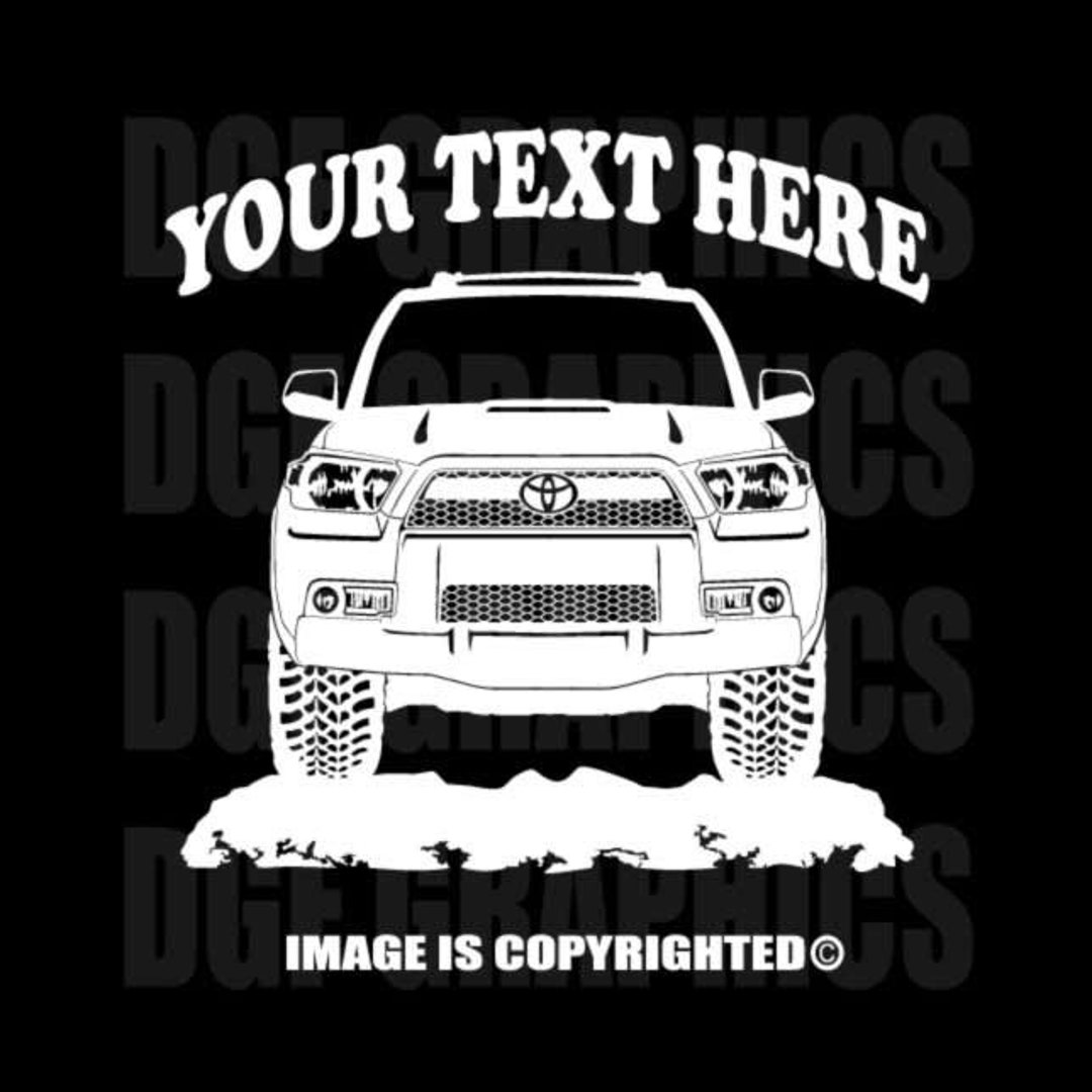 TOYOTA 4RUNNER 2010 - 4x4 off Road Personalized Vinyl Windiw Decal - # ...