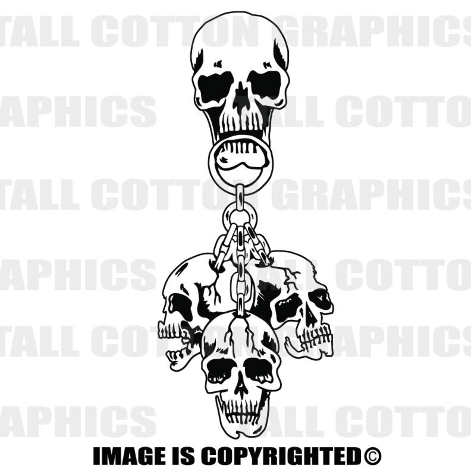 3 Skulls on Chains Vinyl Window Decal SKL050 | Etsy